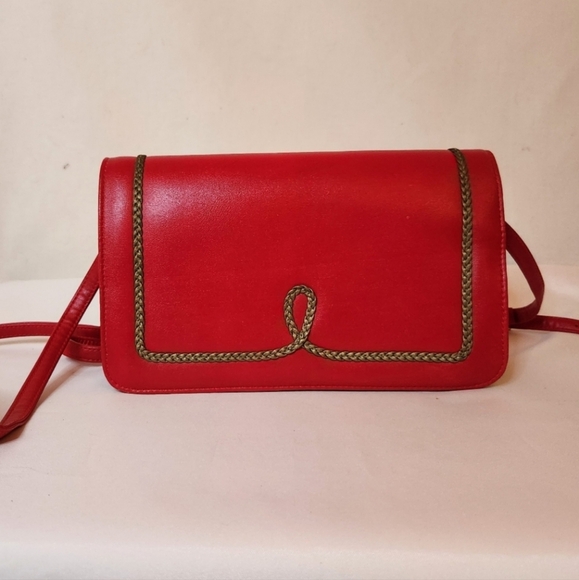Bags | Vintage Crossbody Or Shoulder Bag In Red With Braided Jute ...
